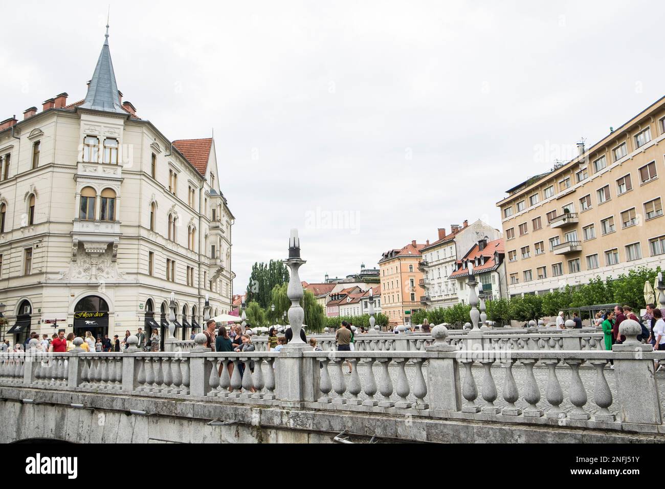 Slovenia. Ljubljana. Triple Bridge Stock Photo - Alamy