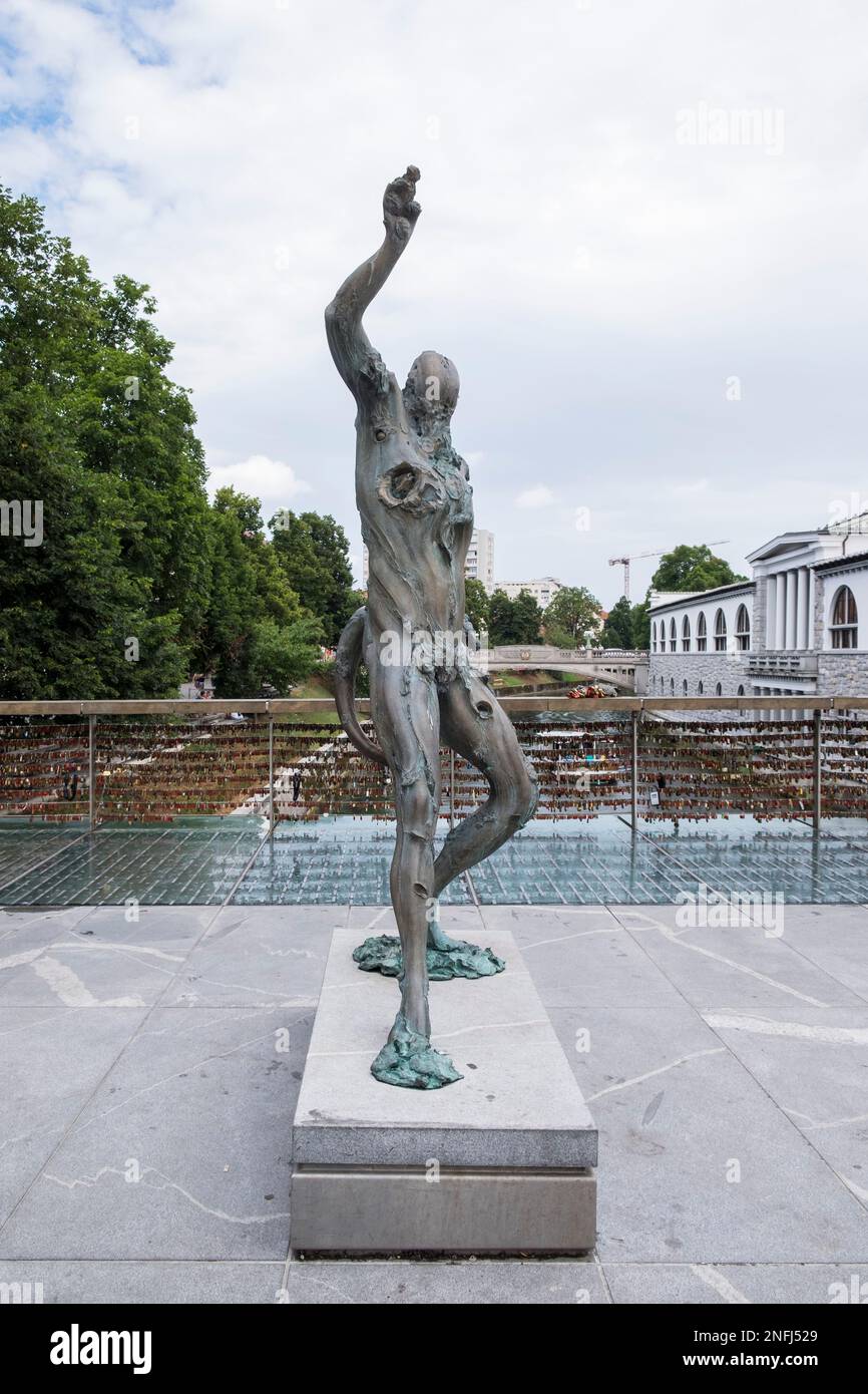 Slovenia. Ljubljana. Statue of Satyr by Jakov Brdar Stock Photo - Alamy