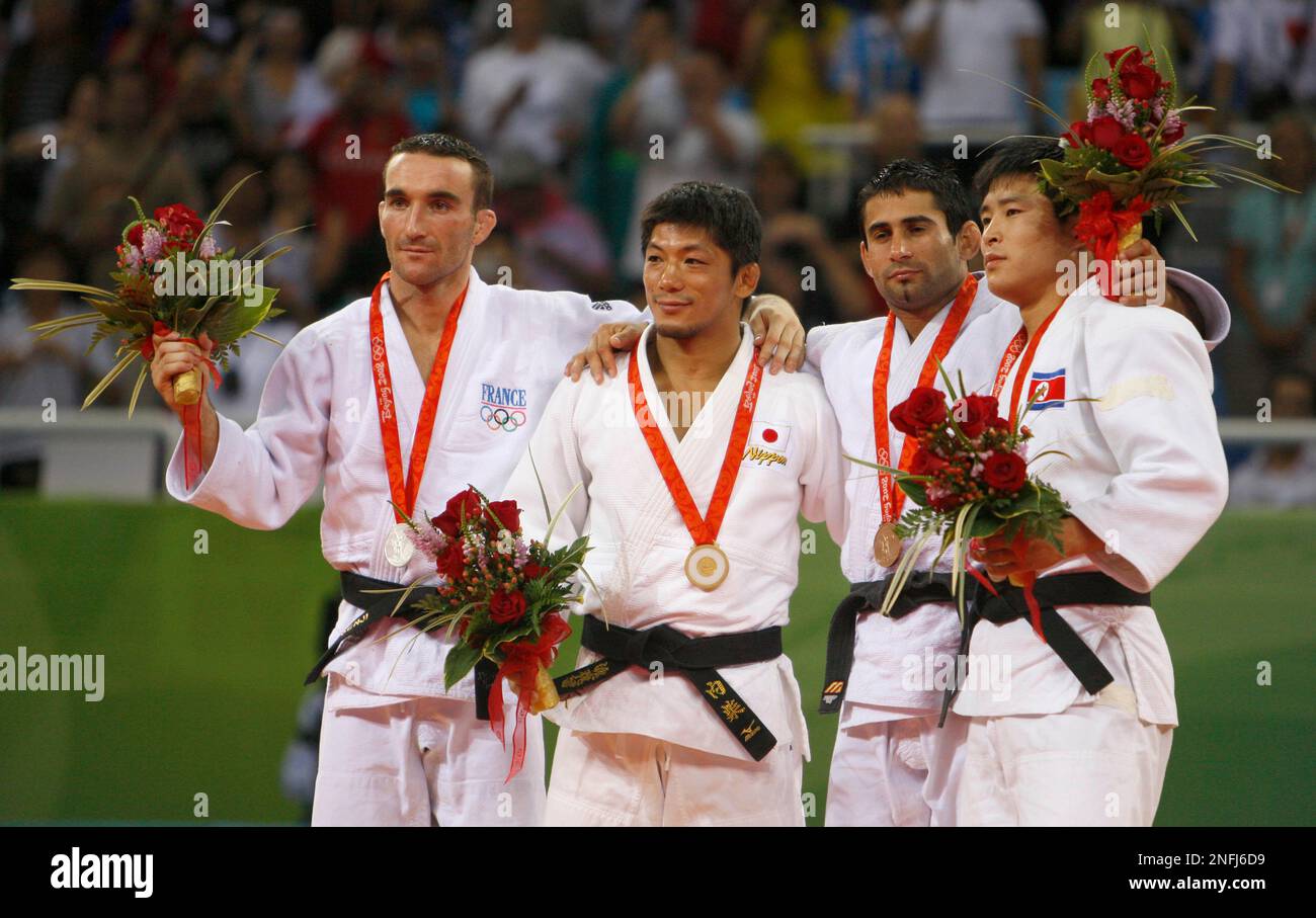 From left to right, silver medalist Benjamin Darbelet of France; gold ...