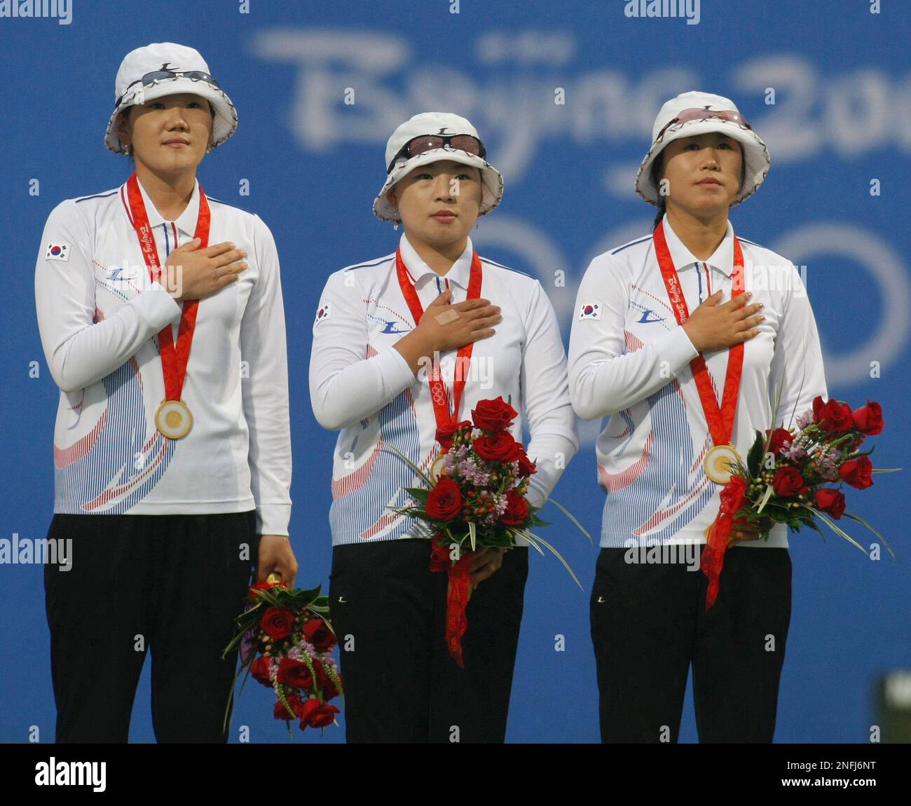 South Korea's Park Sung-hyun, left, Yun Ok-hee, center, and Joo Hyun ...