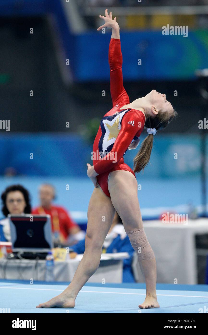U.S. gymnast Bridget Sloan performs her floor routine during the ...