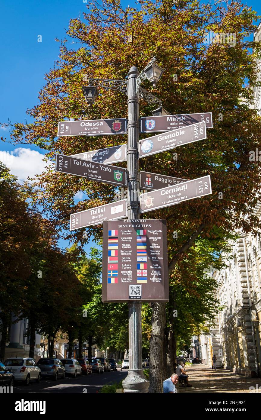 Moldova. Chisinau. road signs Stock Photo - Alamy