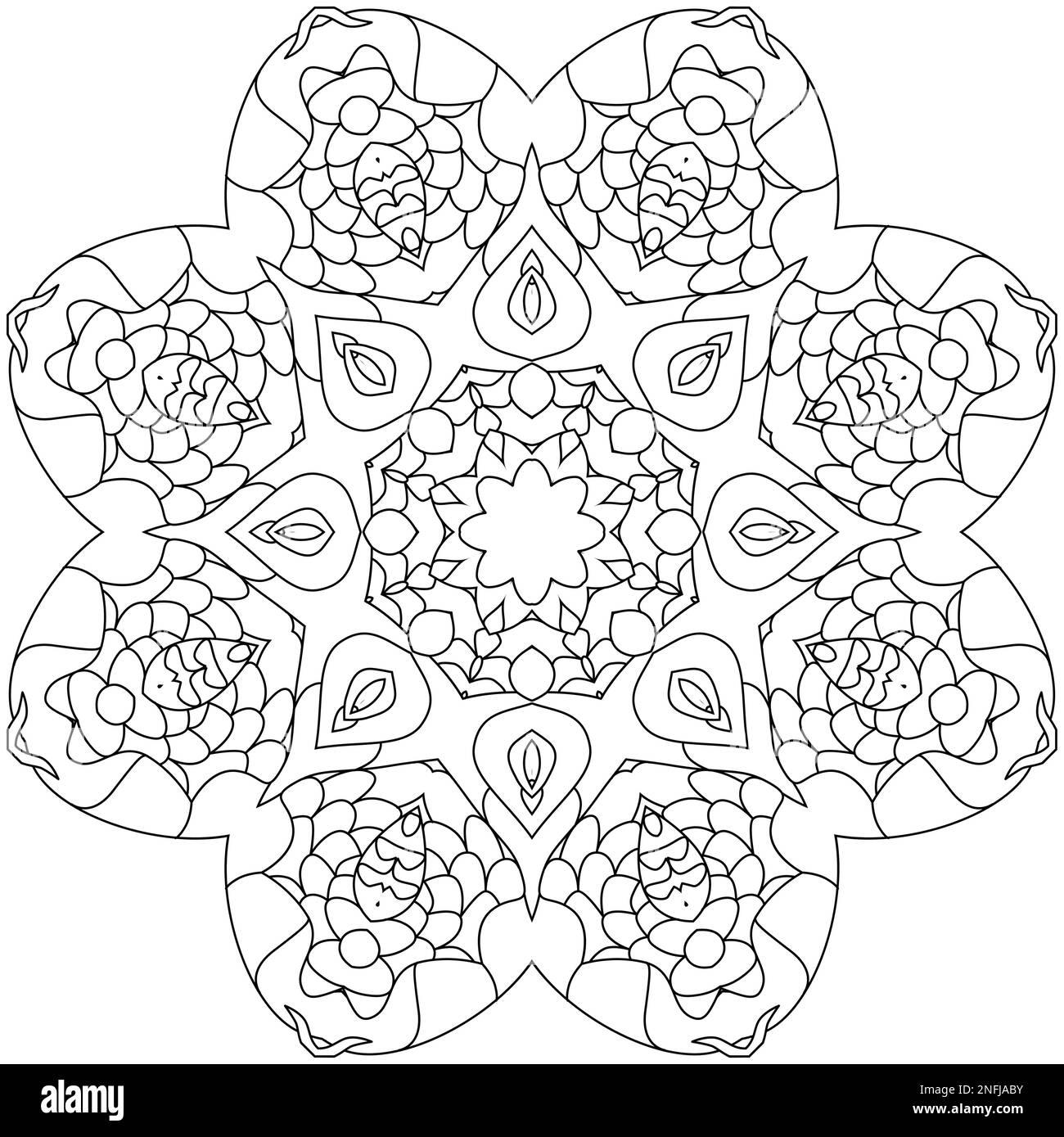 Vector Adult Coloring Book Textures. Hand-painted art design. Adult ...