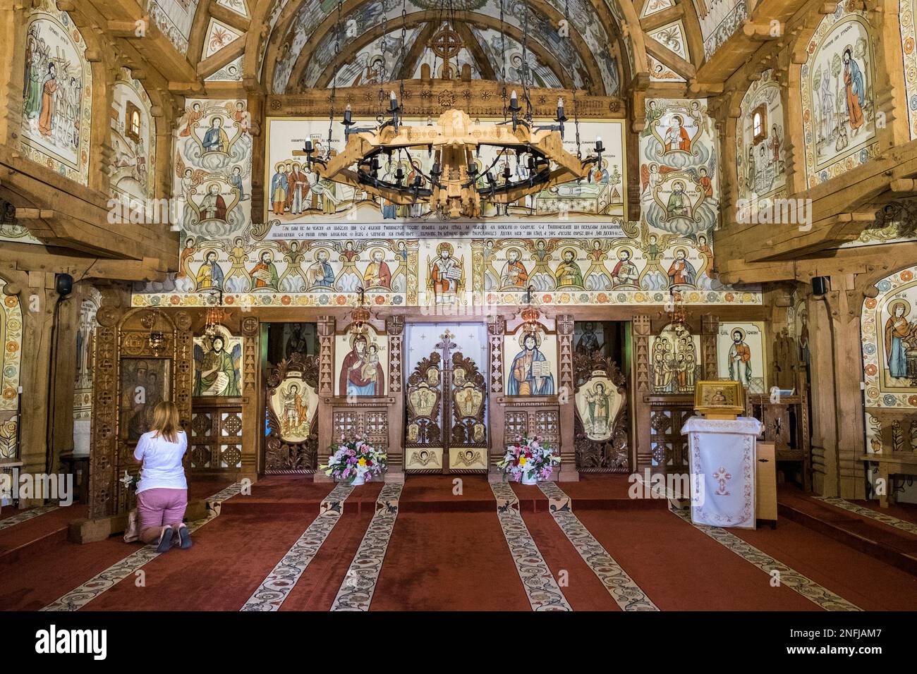 Romania. Maramures. Barsana. Wooden churches at Barsana Monastery Stock ...