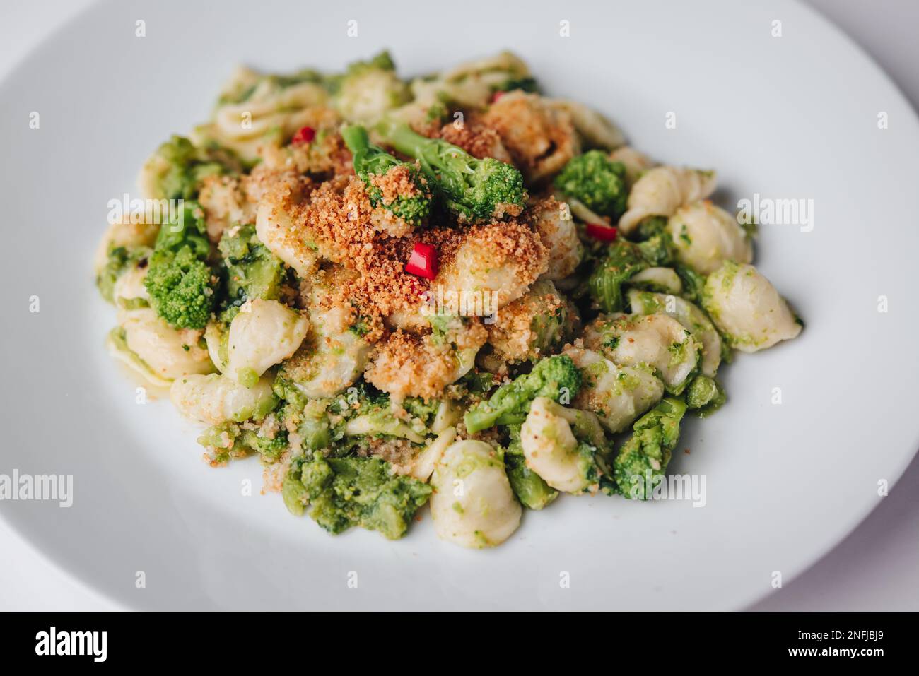 Traditional Orecchiette with cime di rapa pasta from Puglia Stock Photo ...
