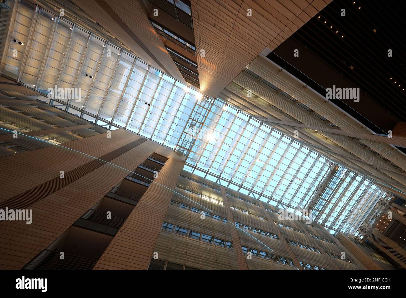 Interior view of the Atrium Tower (former debis-building owned by ...