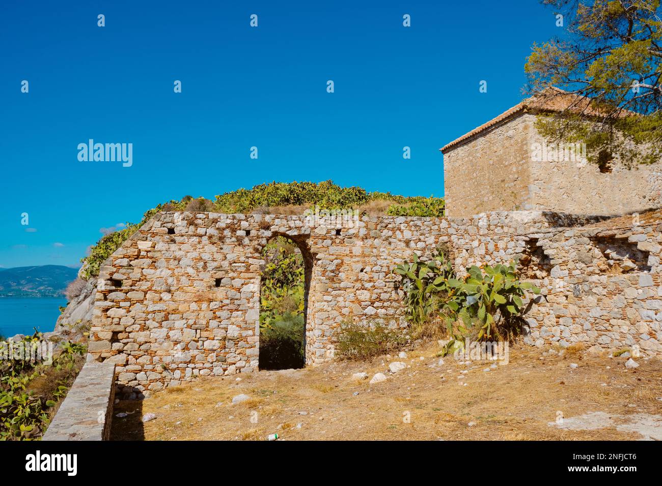 a view of the remains of a wall in the remains of the Fortress of ...