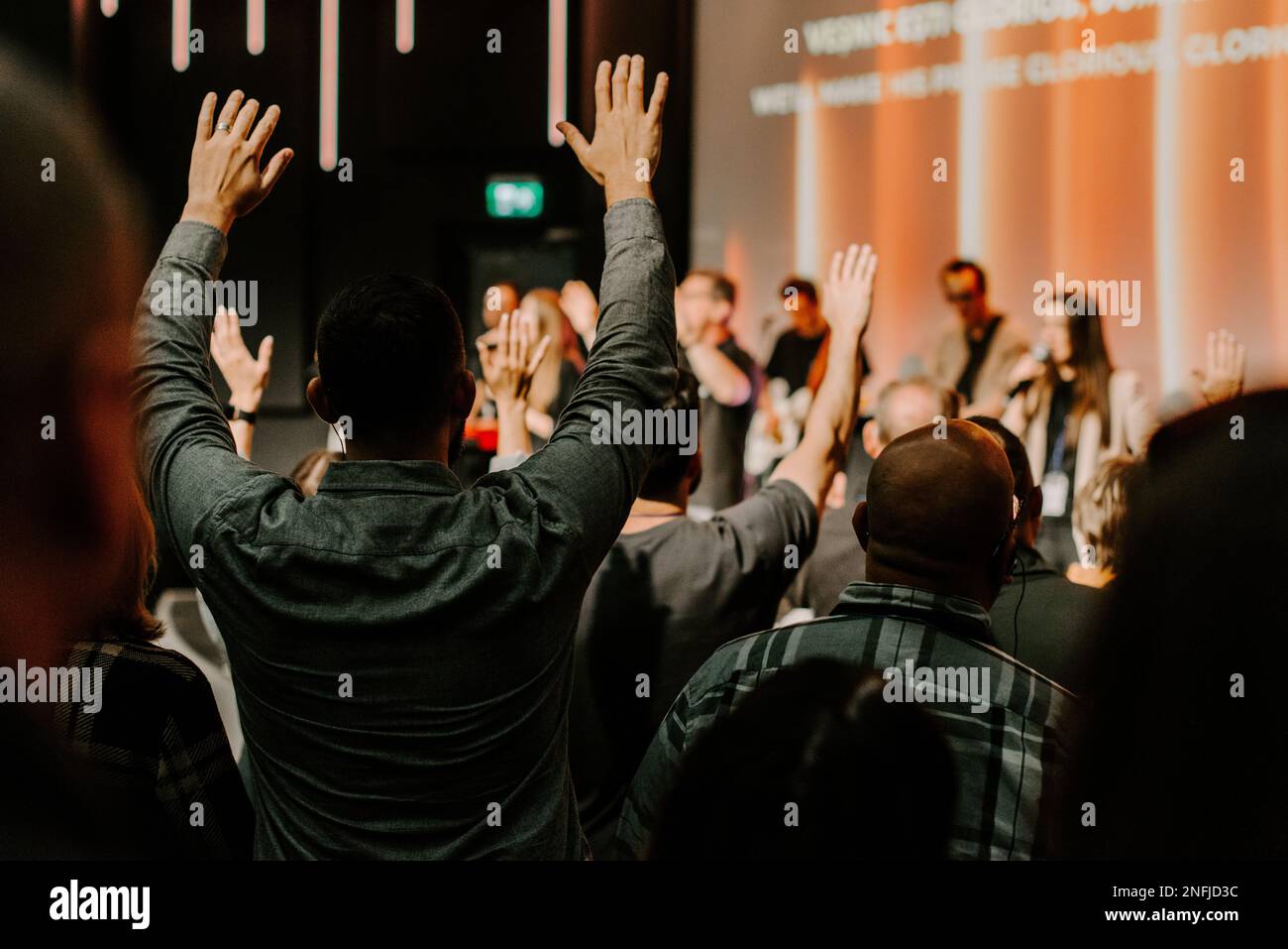 People Praising God In Church