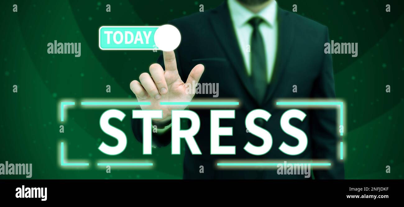 Conceptual display Stress, Word Written on a physical chemical or ...