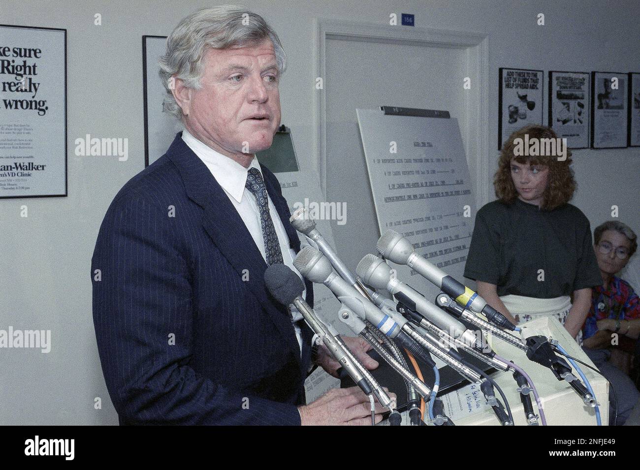 Sen. Edward Kennedy, D-Mass, speaks at a news conference Tuesday, July ...