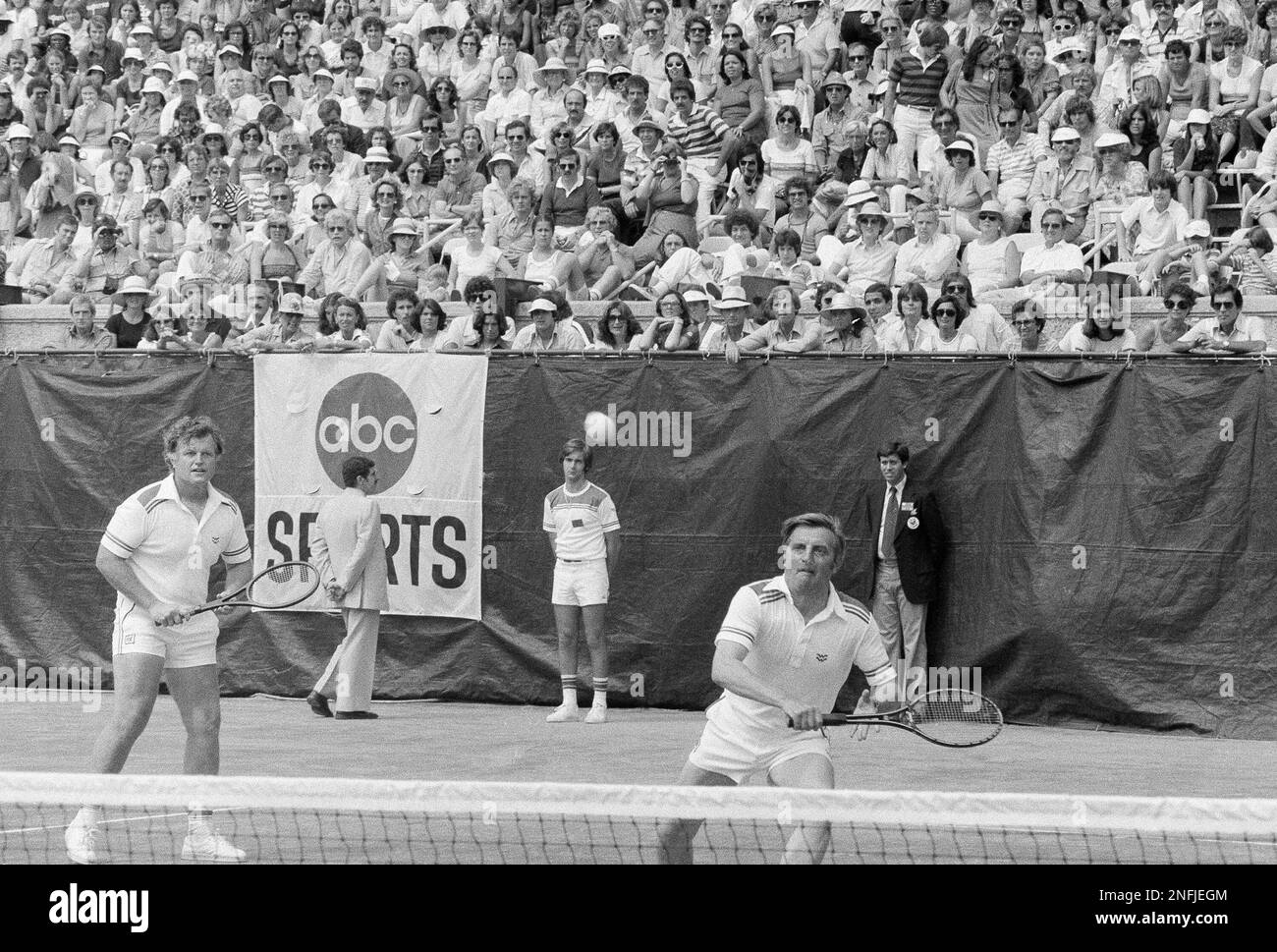 Vice-President Walter Mondale, right, and Ted Kennedy playing August 27 ...
