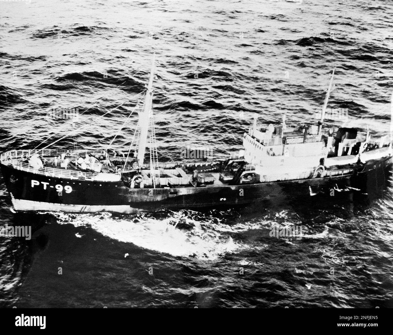 The Russian fishing trawler Novorossirisk is shown off the coast of ...
