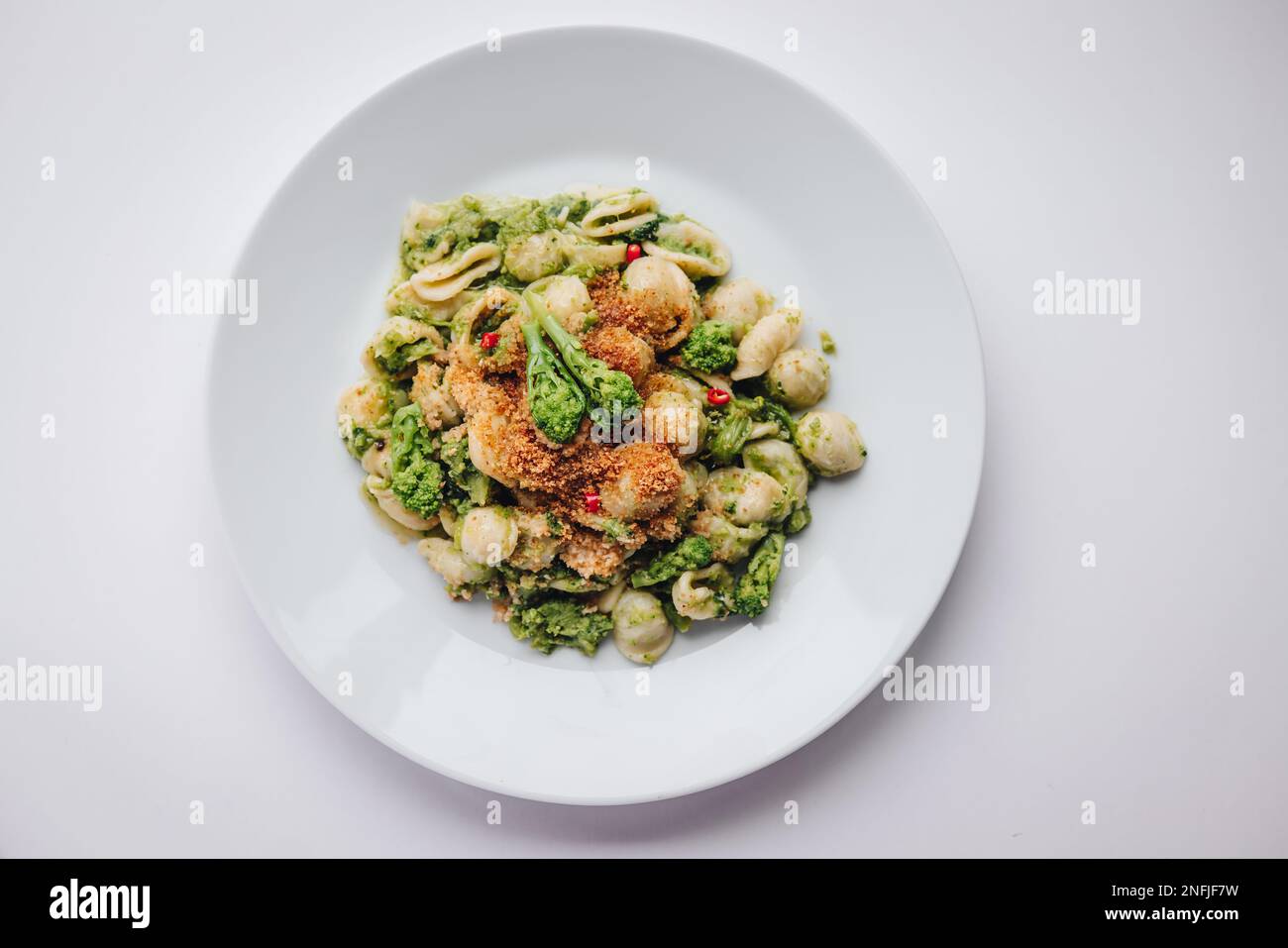 Traditional Orecchiette with cime di rapa pasta from Puglia Stock Photo ...