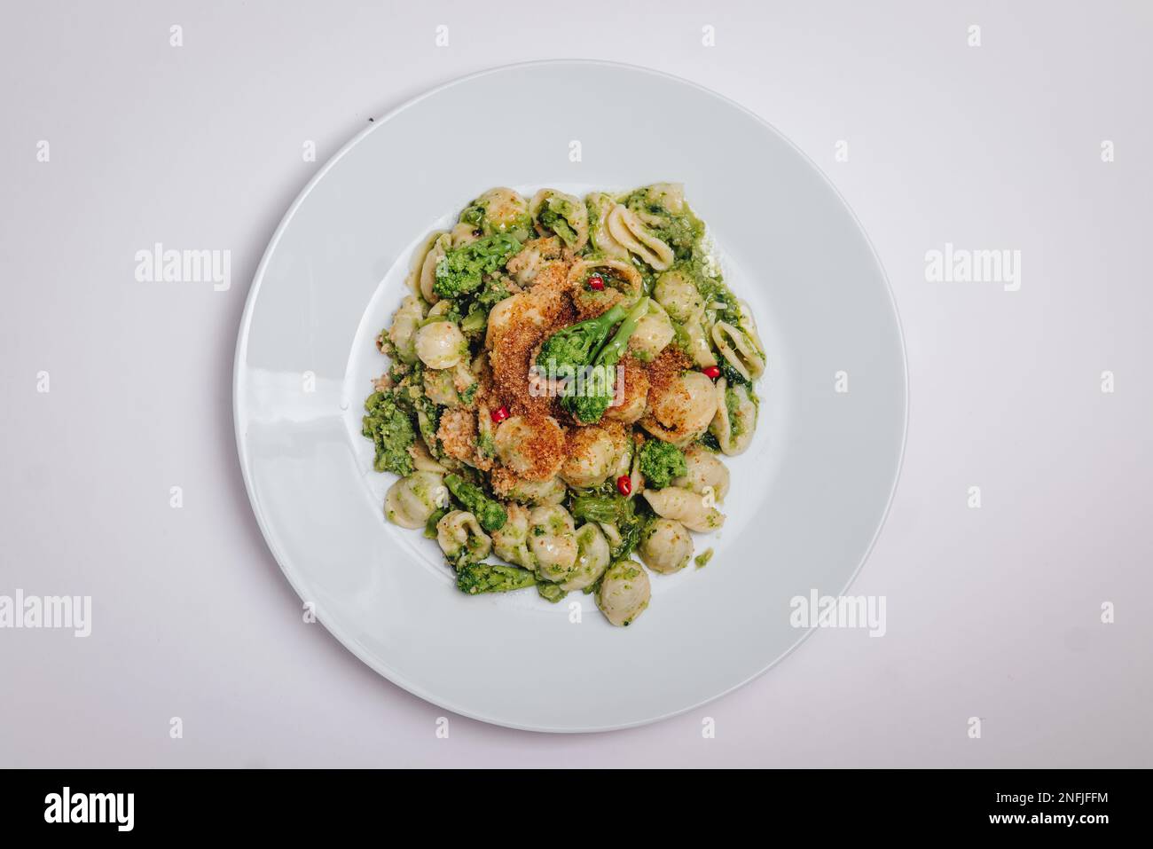Traditional Orecchiette with cime di rapa pasta from Puglia Stock Photo ...