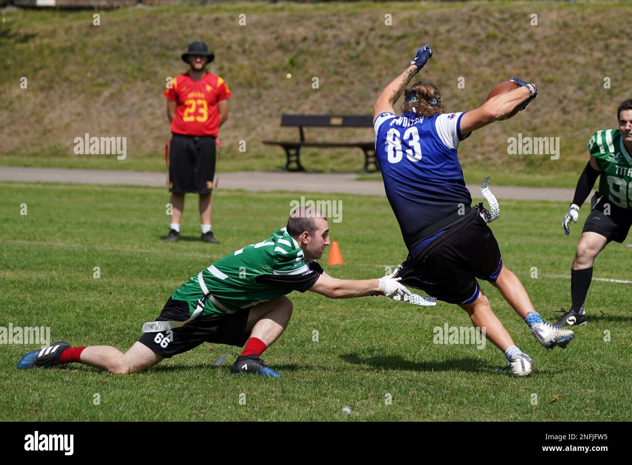Welsh Bowl 2022 - American Flag Football in South Wales Stock Photo - Alamy