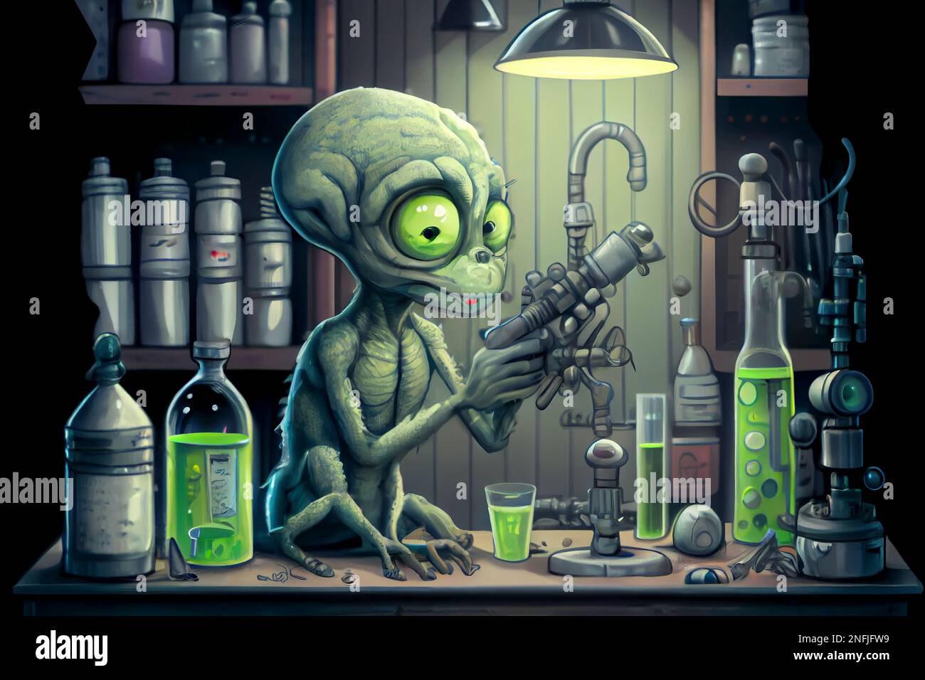 Working alien hi-res stock photography and images - Alamy