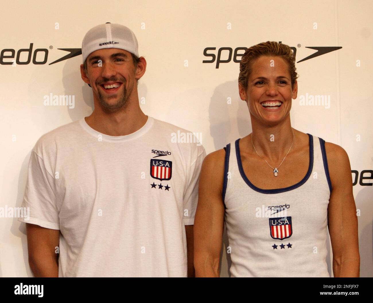 U.S. swimmers Amanda Beard, Michael Phelps, and Dara Torres are seen ...