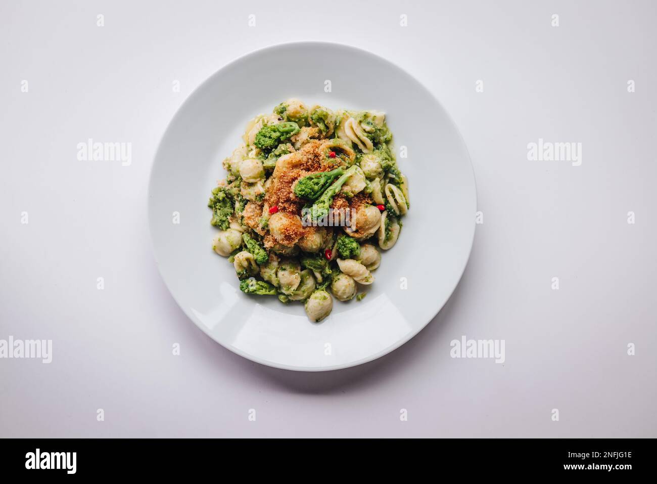 Traditional Orecchiette with cime di rapa pasta from Puglia Stock Photo ...