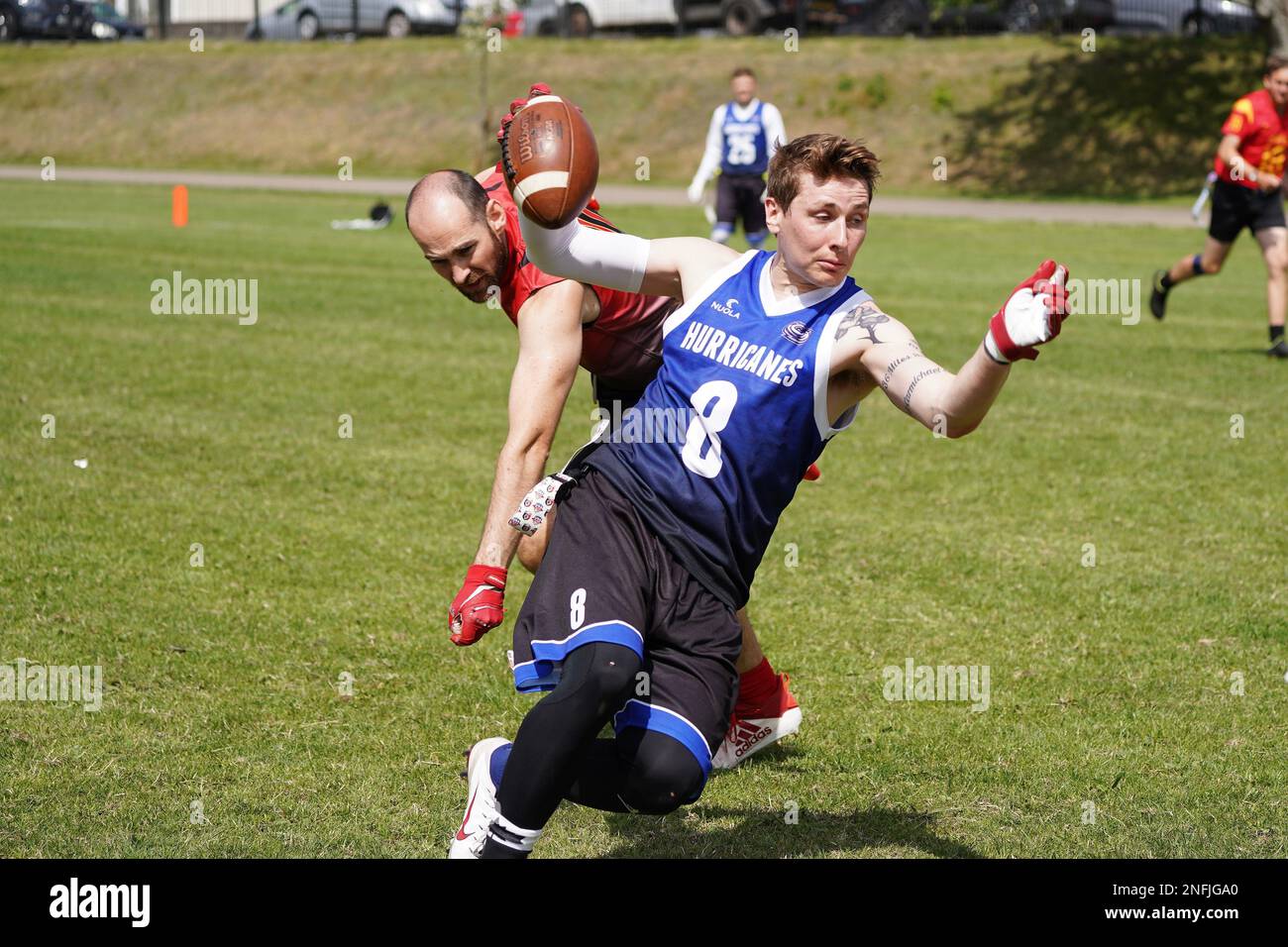 Welsh Bowl 2022 - American Flag Football in South Wales Stock Photo - Alamy