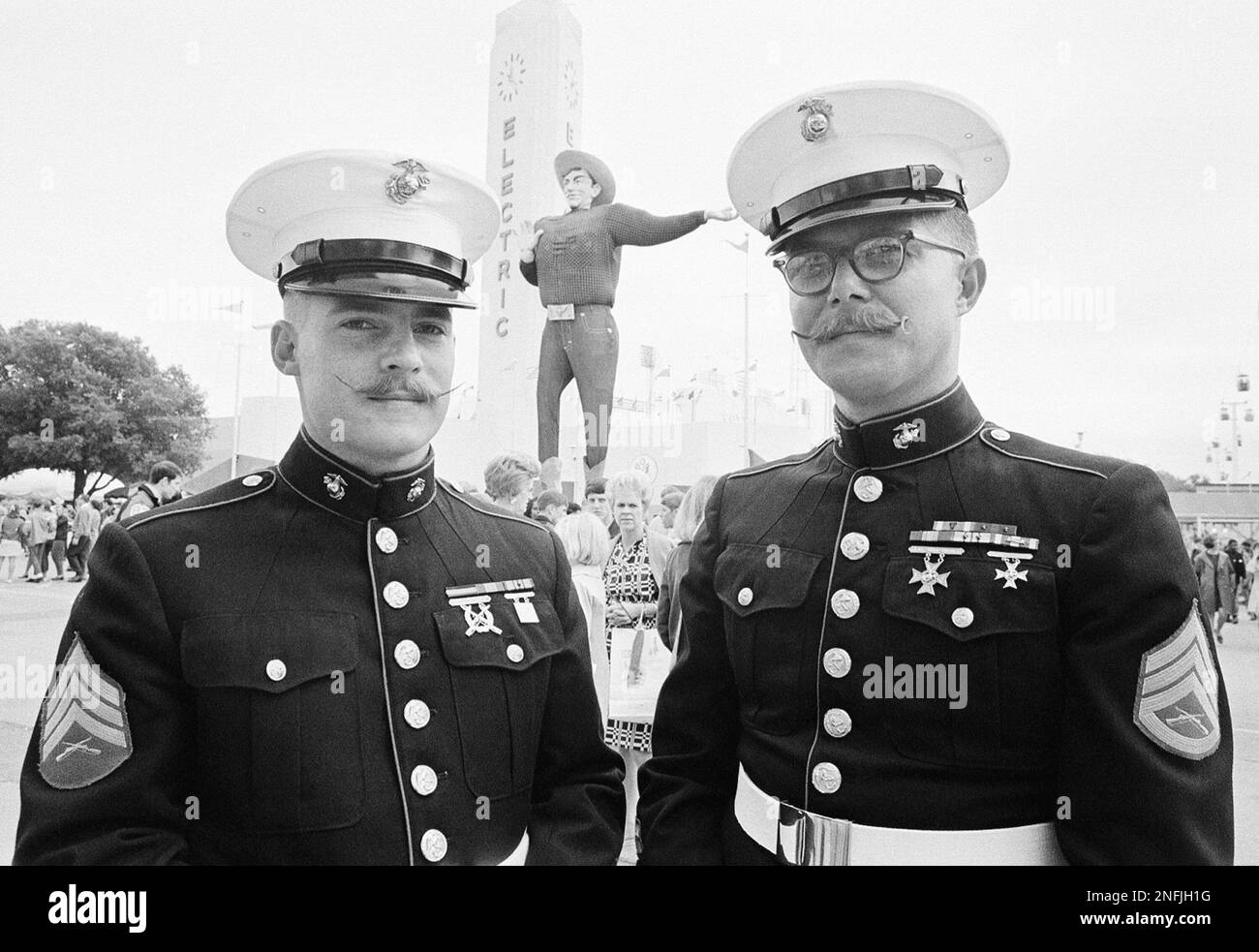 U.S. Marine Sgt. Charles Dawson, left, of Malden, Mass. and S/Sgt ...