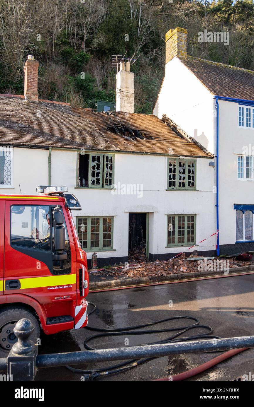 A Burned out house following a fire Stock Photo - Alamy