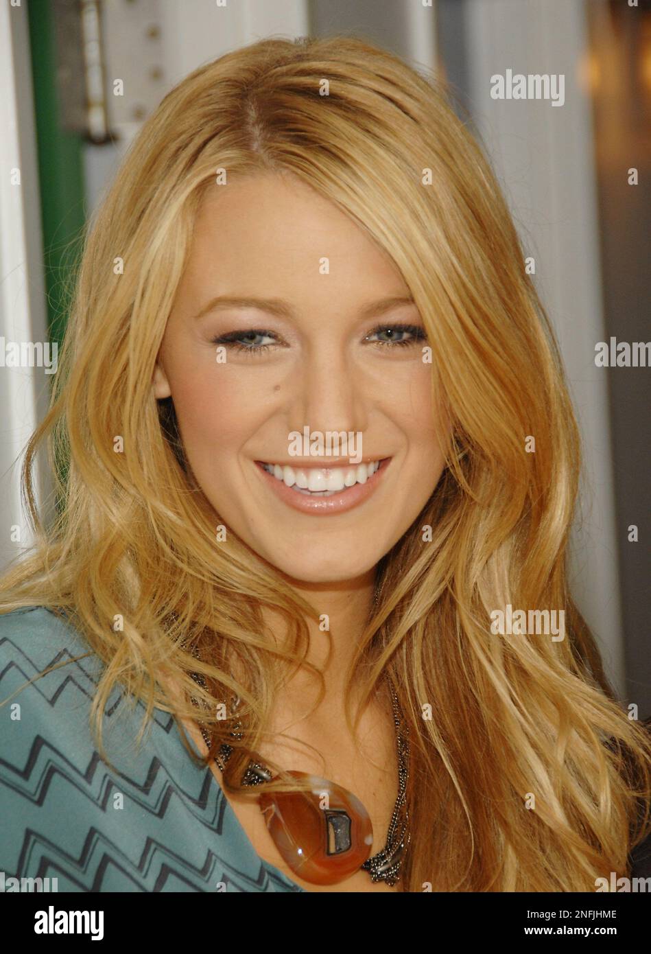 Actresses Blake Lively poses backstage after an appearance on MTV's ...