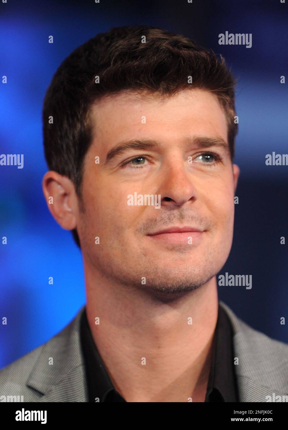 Singer Robin Thicke makes an appearance at MTV Studio's in Times Square ...