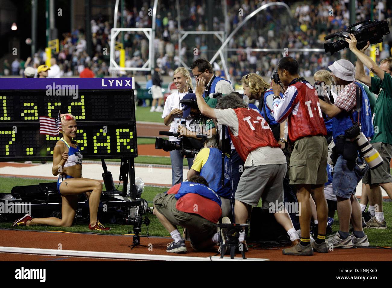 Anna Willard is photographed after winning the women's 3000 meter ...