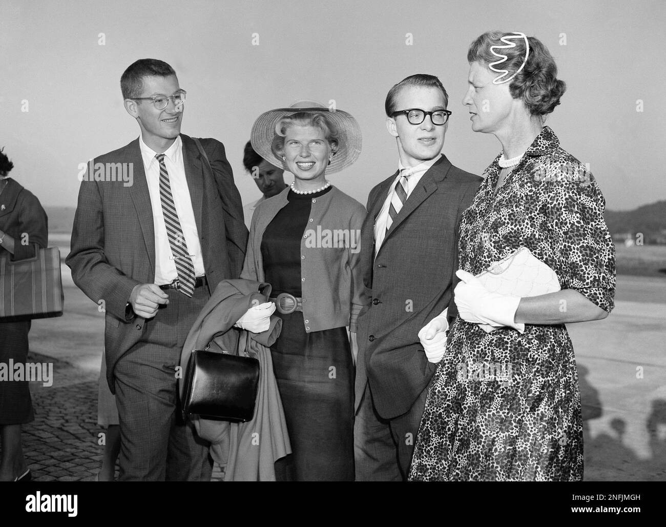 Rodman Rockefeller, left, his wife Barbara, and Michael Rockefeller are ...