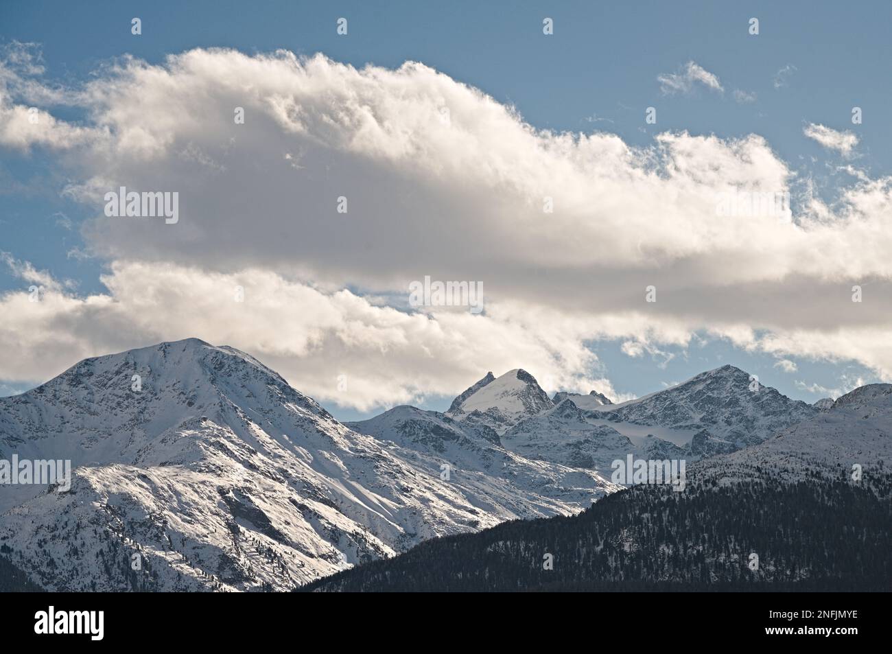The mountain range of Samedan Stock Photo - Alamy