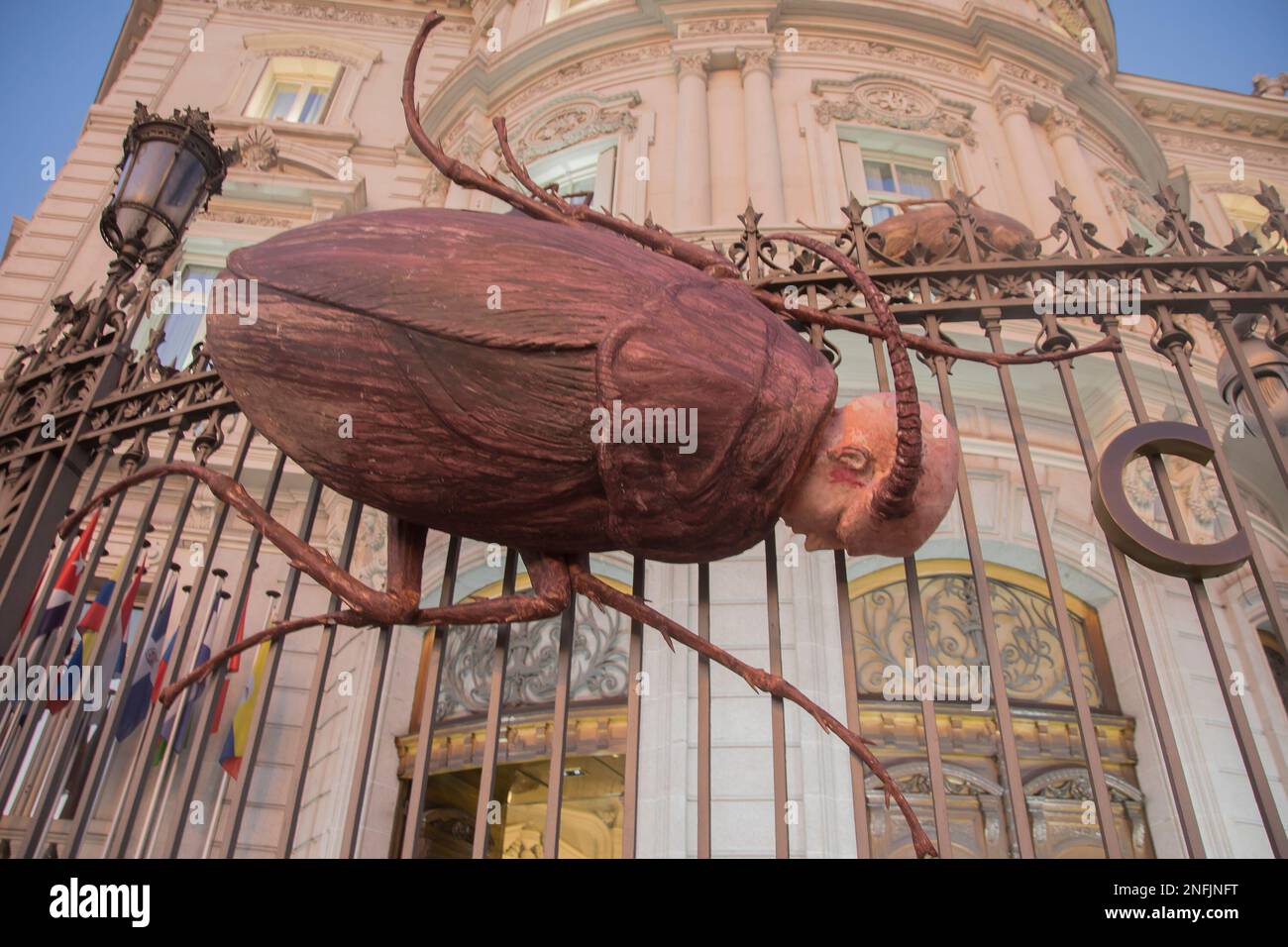 Madrid, Spain, 16/02/2023, Six giant cockroaches with the heads of ...