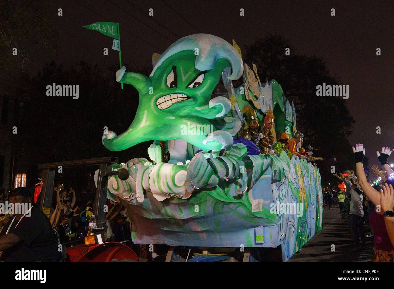 Parade goers and floats are seen at the Knights Of Chaos Parade during ...