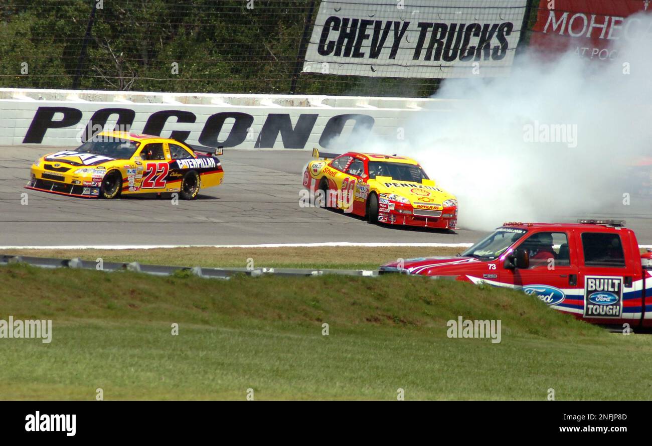 NASCAR driver Kevin Harvick (29) spins out in turn two as NASCAR driver ...