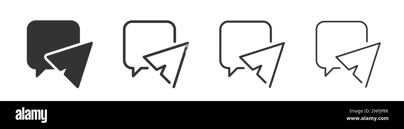 Chat icons collection in two different styles and different stroke. Vector illustration EPS10 ...