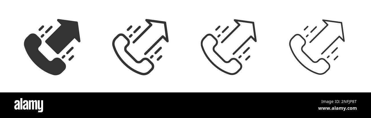 Outgoing call icons collection in two different styles and different ...
