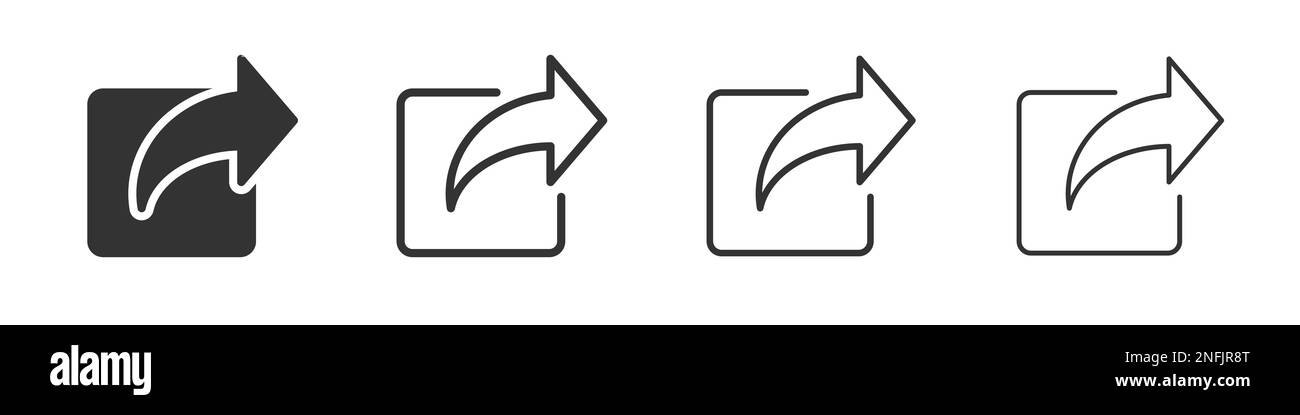 Share icons collection in two different styles and different stroke. Vector illustration EPS10 ...