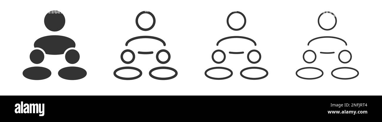 People group icons collection in two different styles and different stroke. Vector illustration ...