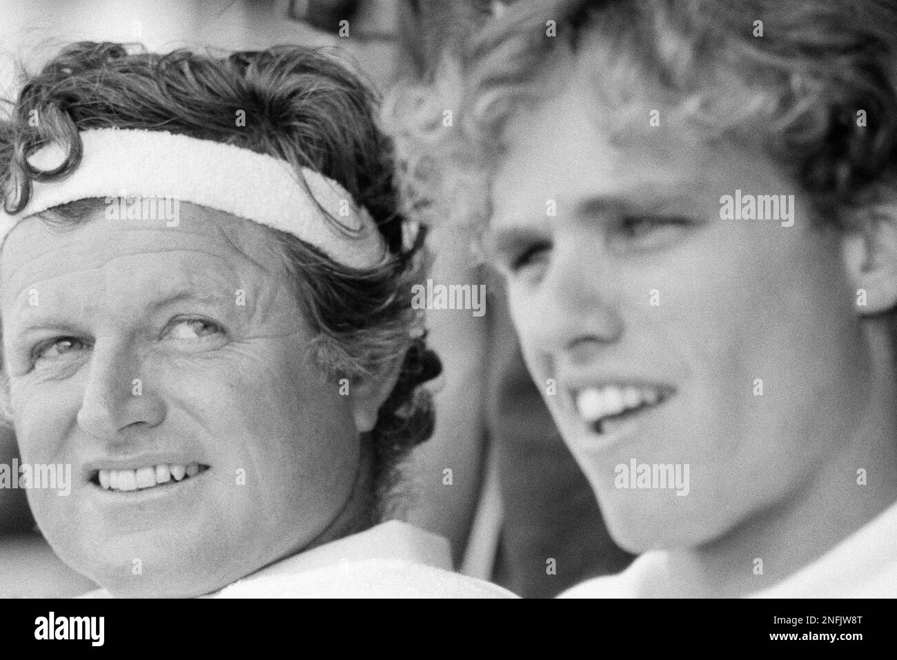 Edward Kennedy, left, and his nephew, Joseph Kennedy II, watch the ...