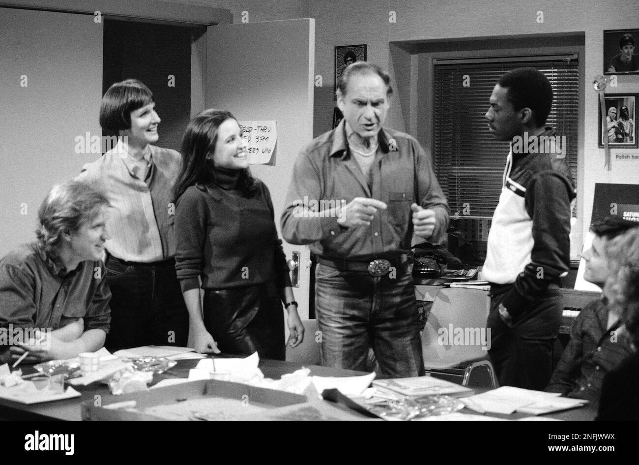 Shown from left are writer Brad Hall, actress Mary Gross, actress Julia ...