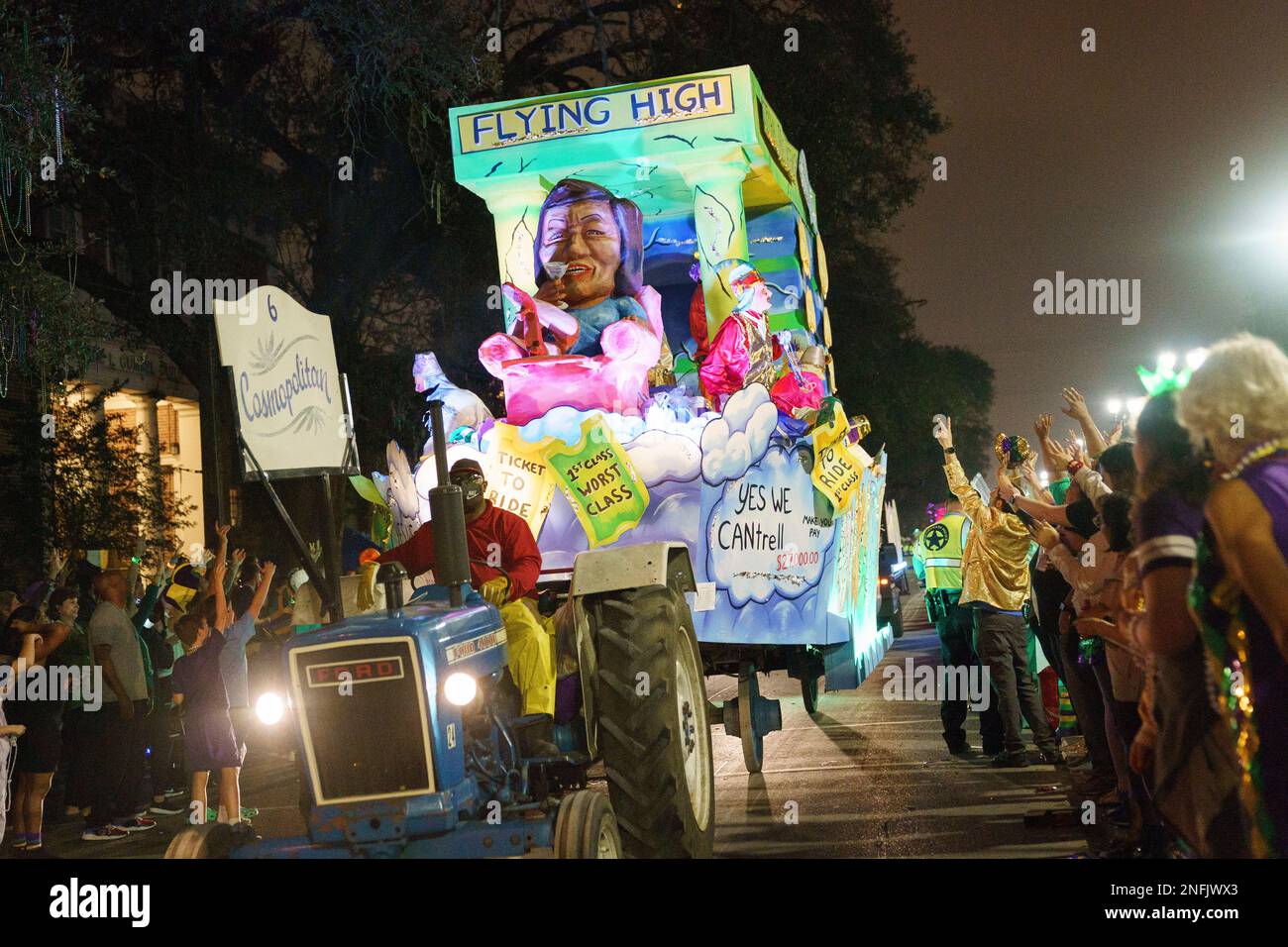 Parade goers and floats are seen at the Knights Of Chaos Parade during ...