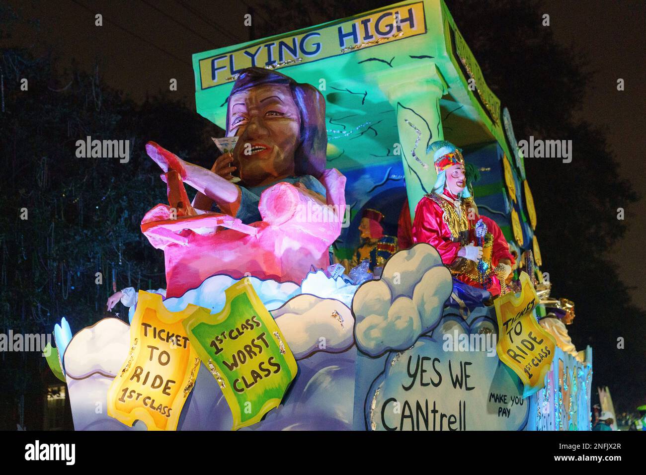 Parade goers and floats are seen at the Knights Of Chaos Parade during ...