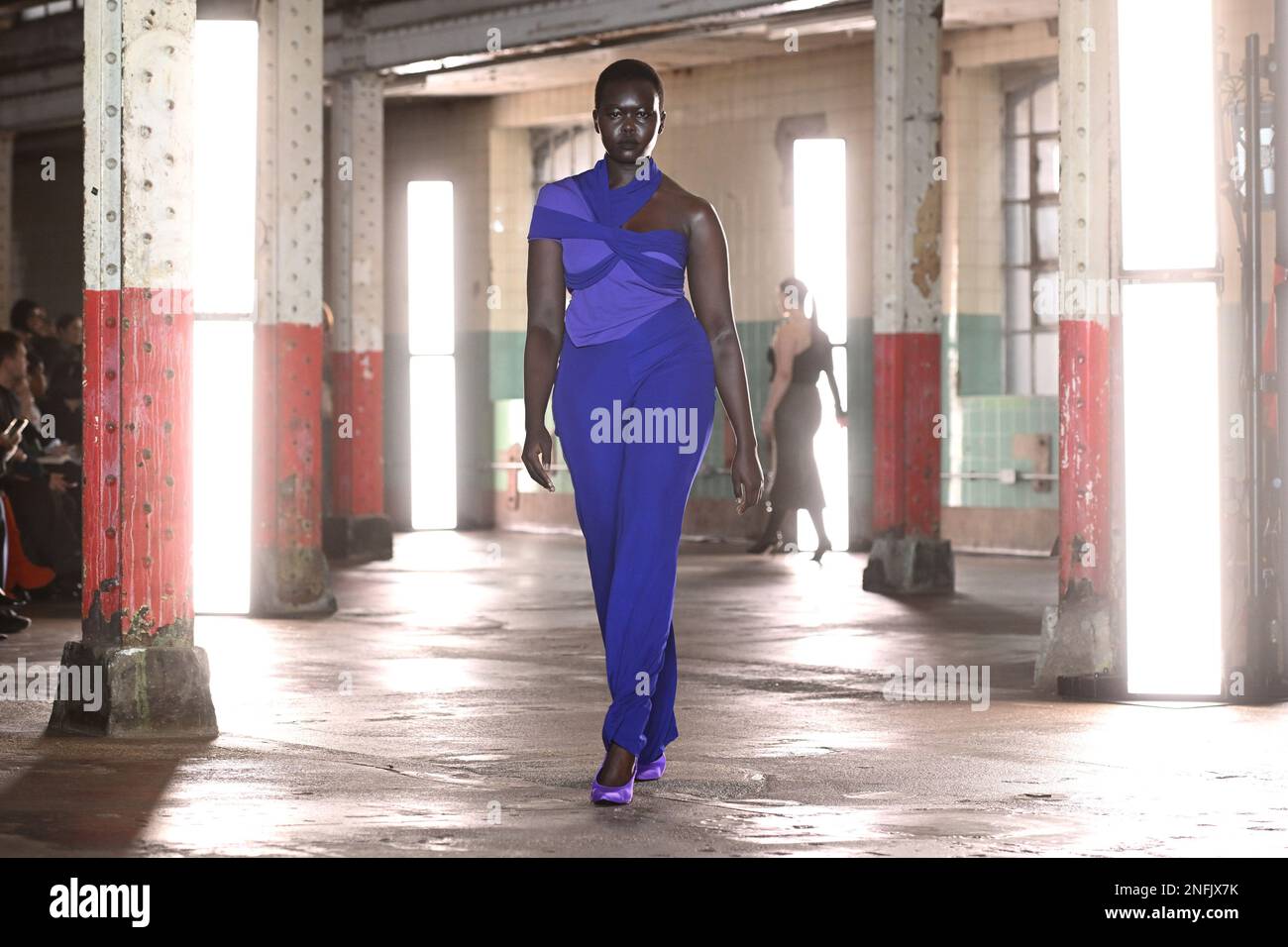 London, UK. 17 February 2023. Models wear designs by Standing Ground ...