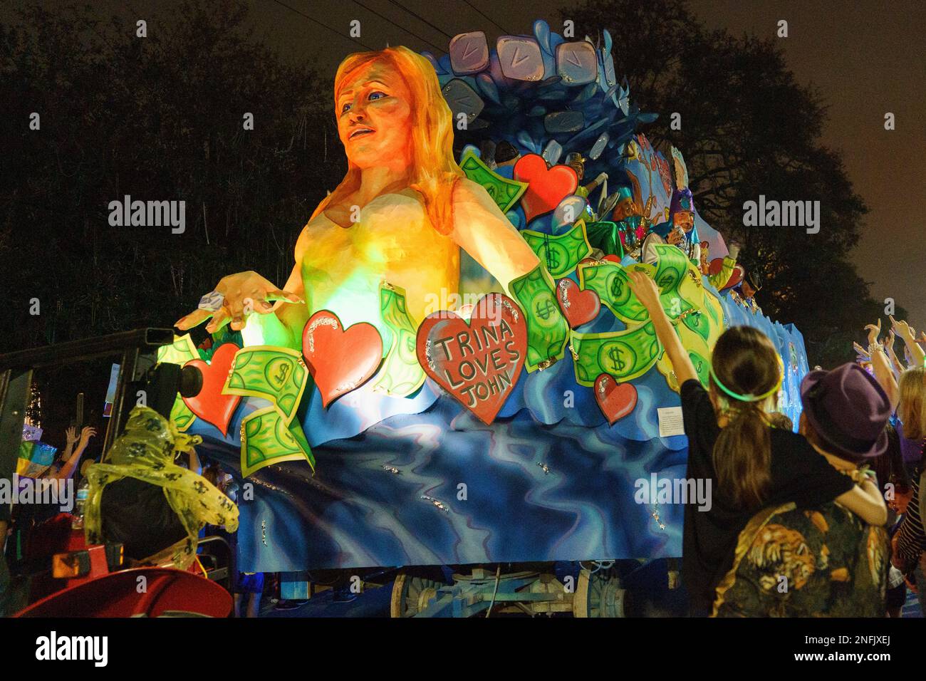 Parade goers and floats are seen at the Knights Of Chaos Parade during ...