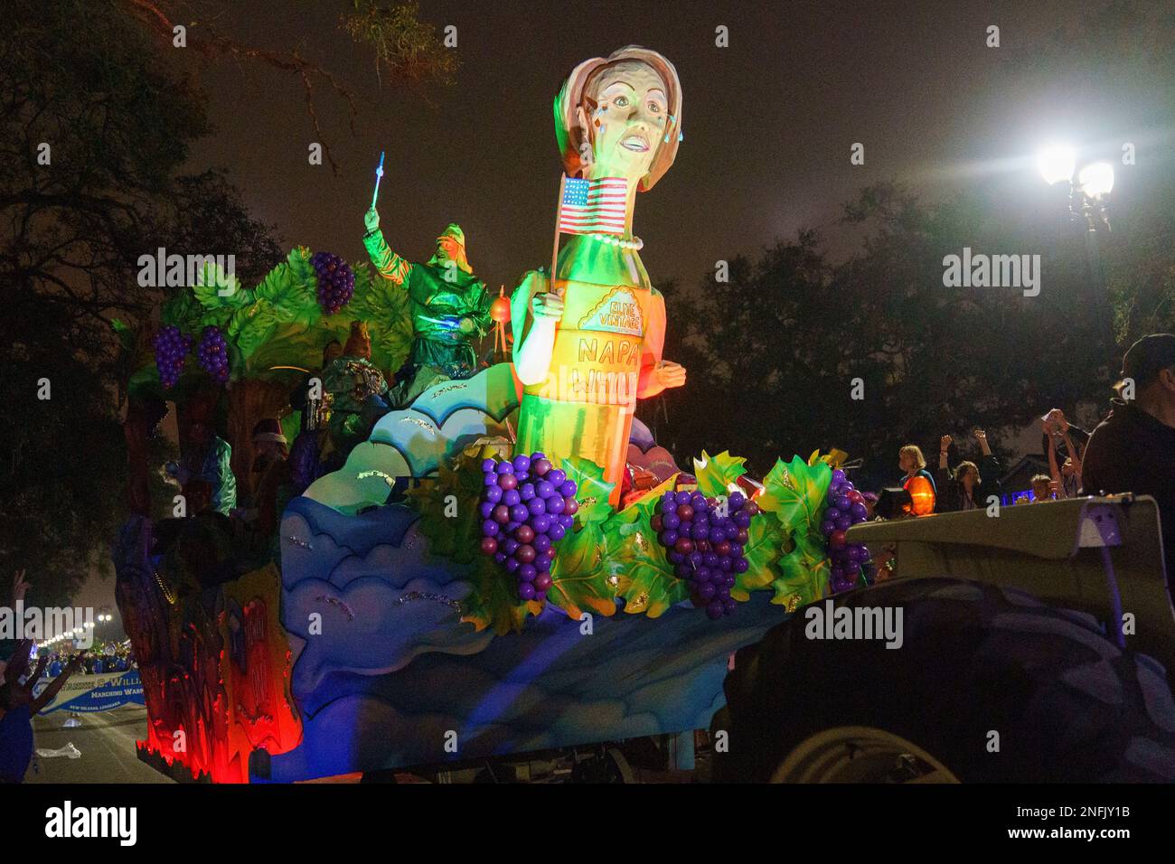 Parade goers and floats are seen at the Knights Of Chaos Parade during ...