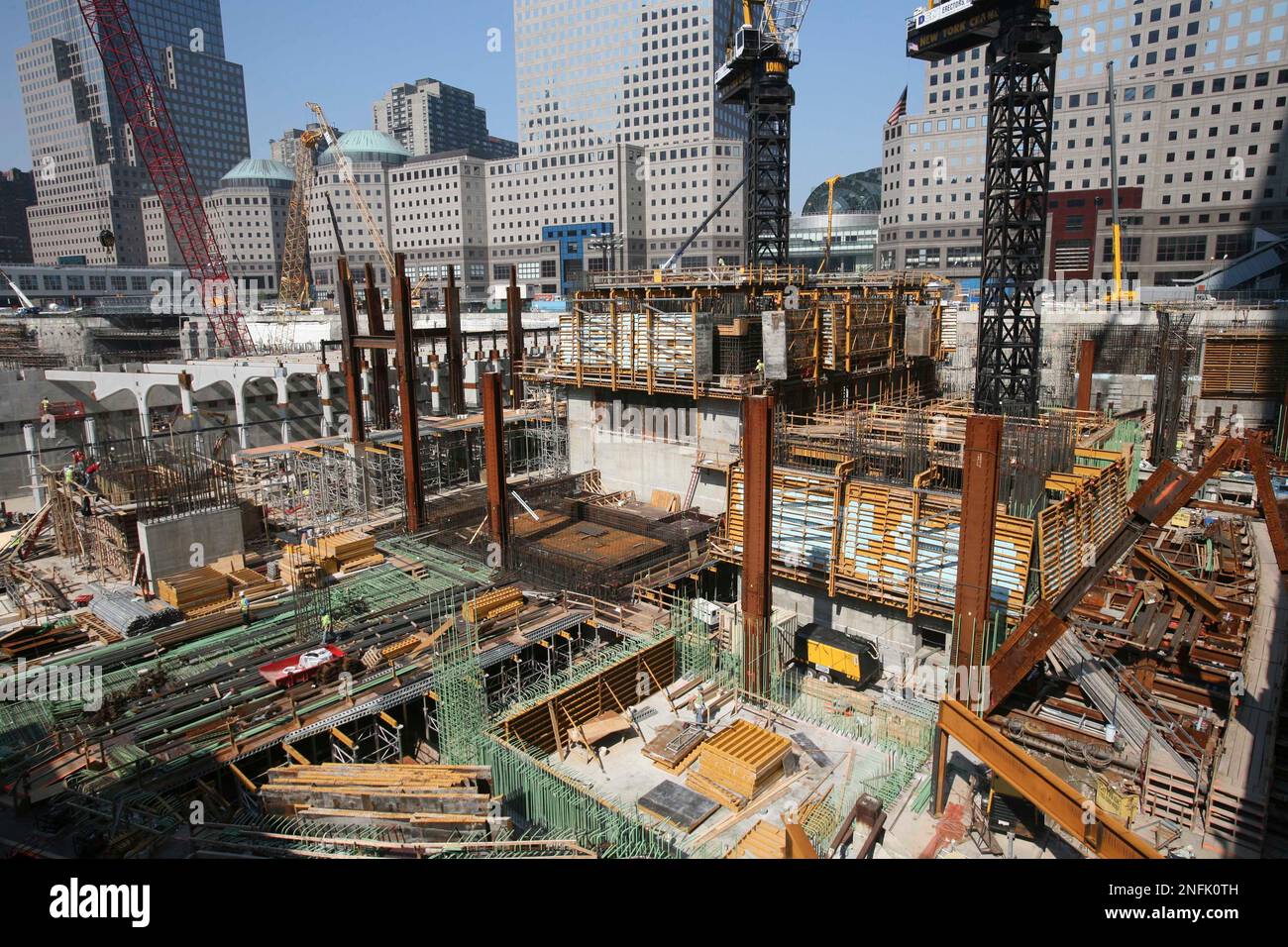 Work continues on the Freedom Tower construction site at the World ...