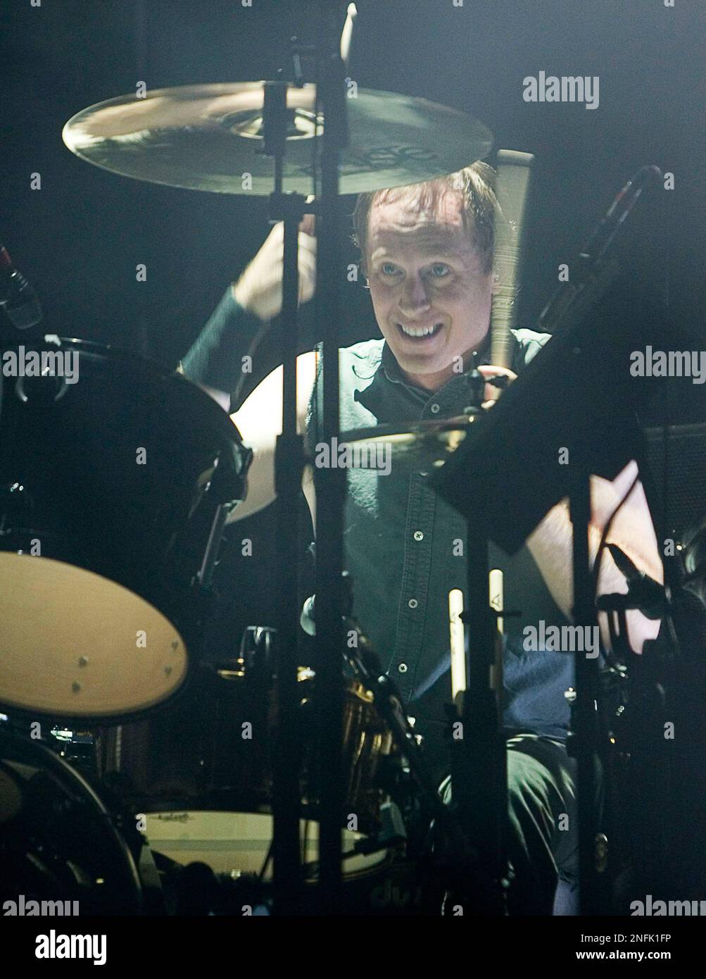 Nine Inch Nails drummer Josh Freese performs during a concert at Key ...