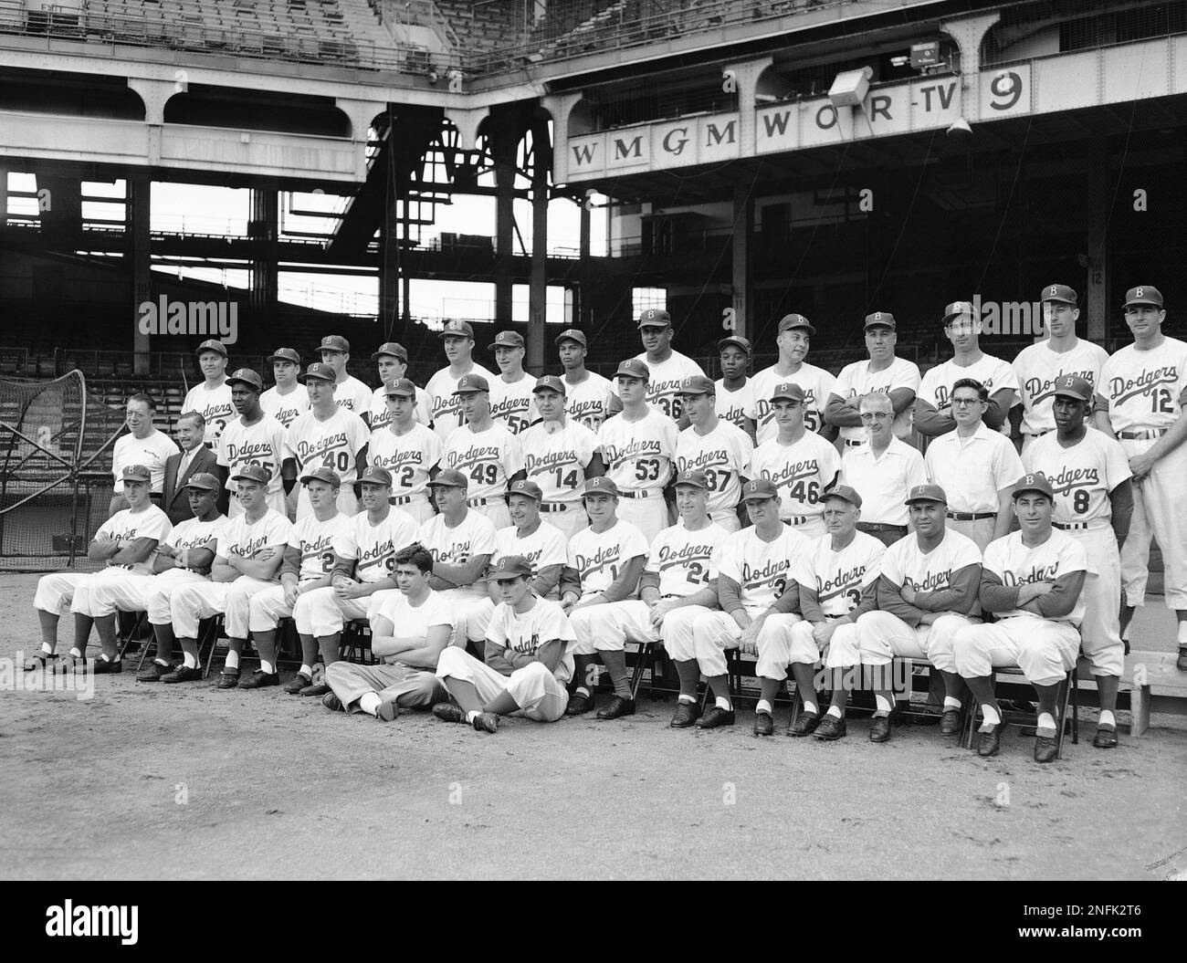 This is the Brooklyn Dodgers team posing in Ebbets Field for a team ...