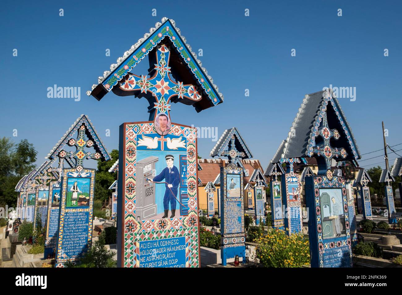 Romania. Maramures. Sapanta. Merry Cemetery. Cimitirul Vesel Stock ...
