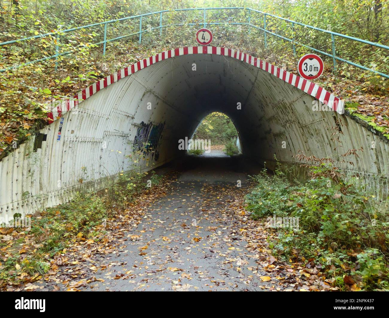 Pedestrian subway in autumn Stock Photo - Alamy