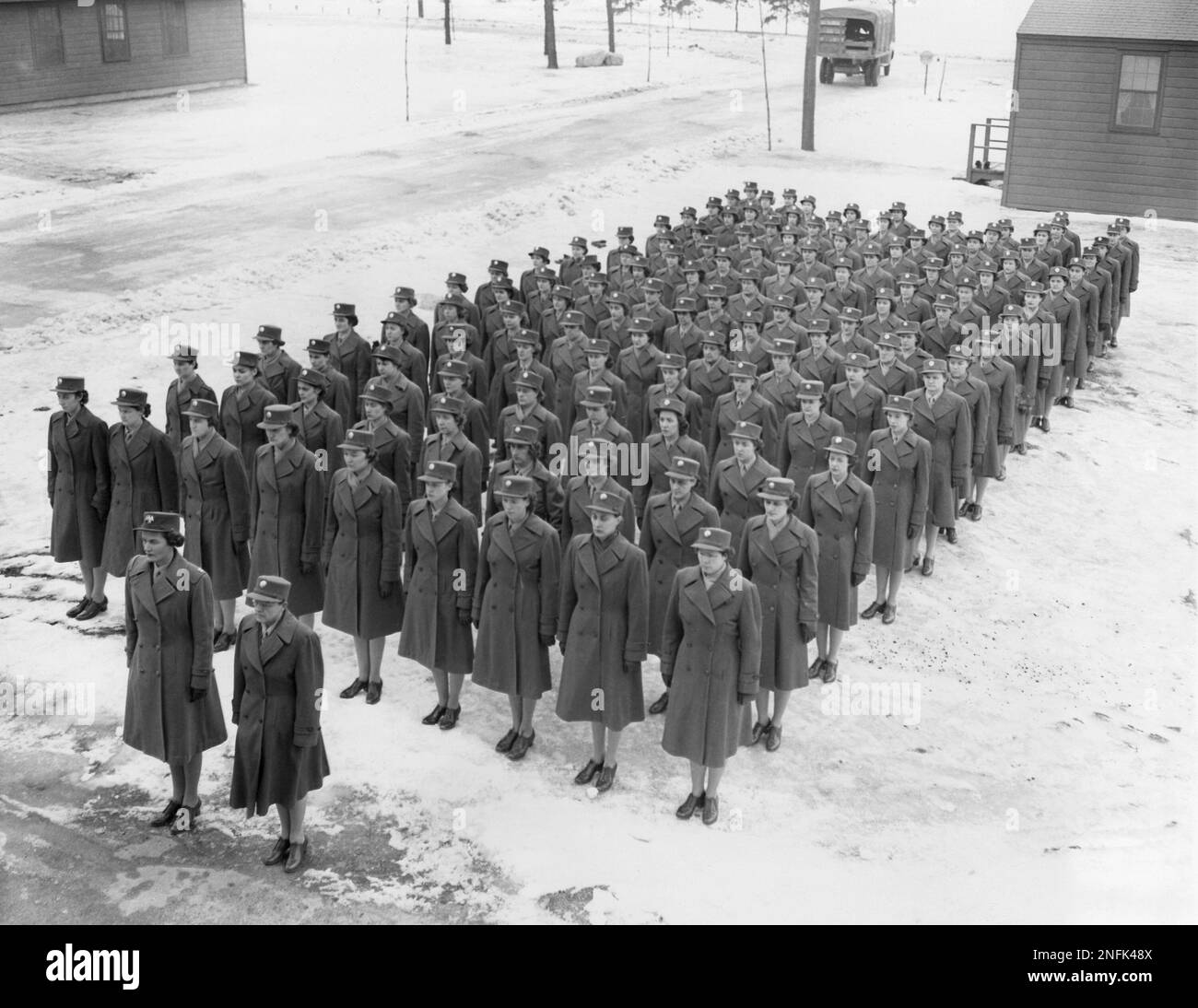 An entire company of WAACS, assigned to Fort Devens, Massachusetts ...